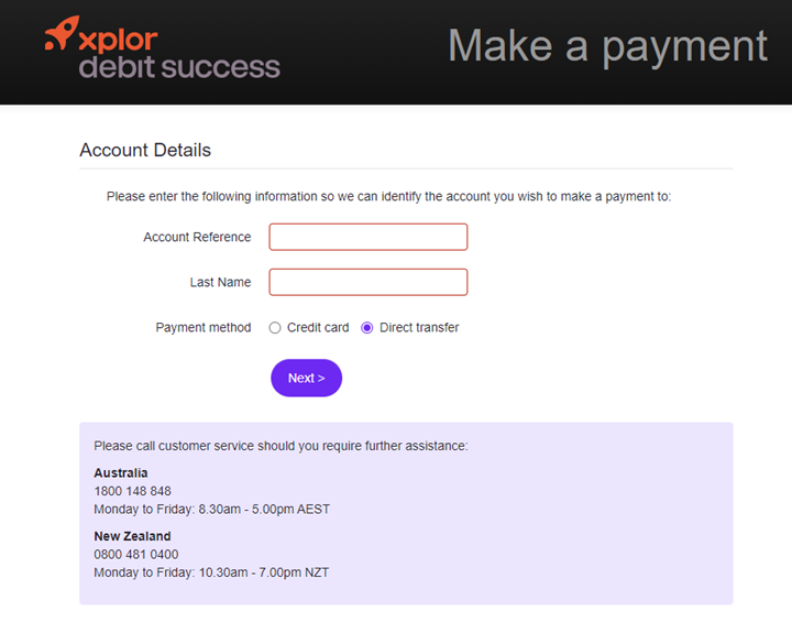 Can a consumer make an instant payment through Debitsuccess?